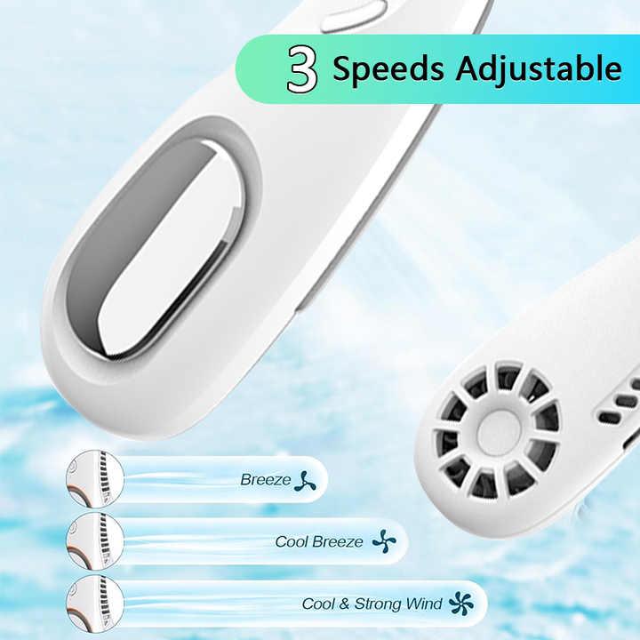Rechargeable Usb Cooling Personal Neck Fan Summer Sport High Speed ...