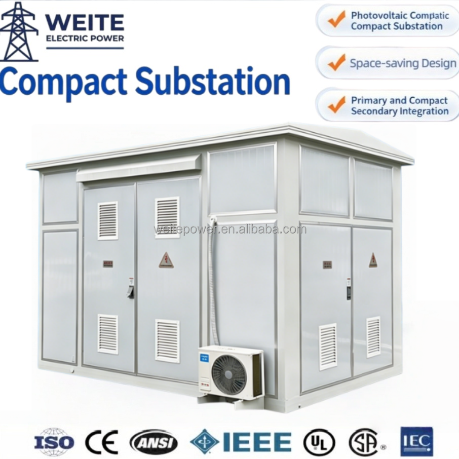 10kV Three Oil-Immersed Transformer Compact Package Substation 400V for ...
