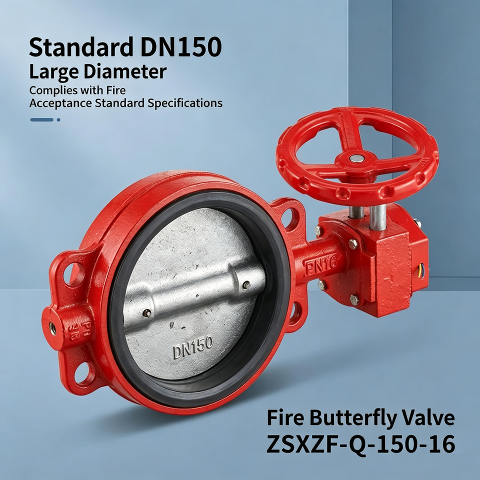 ZSXZF-Q-150-16 Wafer Type Fire Signal Butterfly Valve Ductile Iron Gear ...