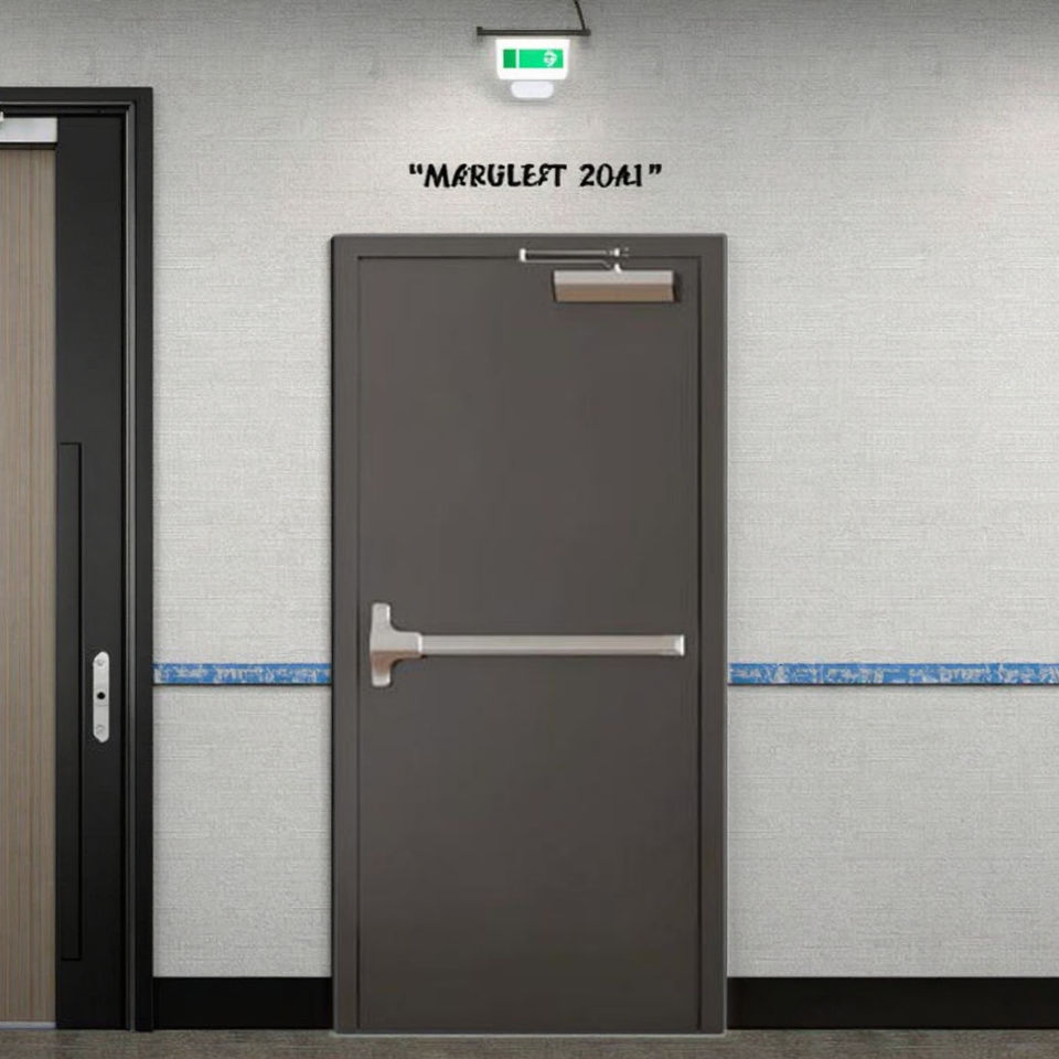 6 Panel Steel Fire Door for 90-Minute Fire Rated Interior Modern ...