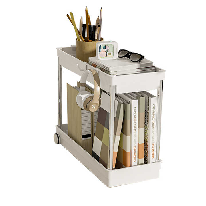 2 Tier Slide-out Storage Box Kitchen Pull-out Kitchen White Storage ...
