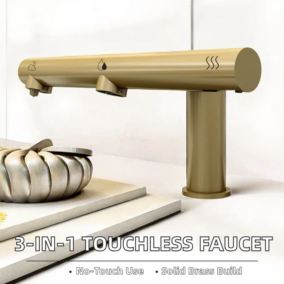 Modern Design 3-in-1 Automatic Single-Handle Brass Soap Dispenser Basin ...