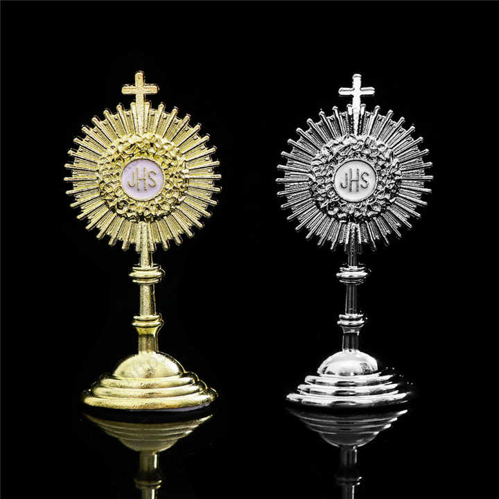 Holy Communion Religious JHS Statue Mini First Gift Jesus Charms Golden ...