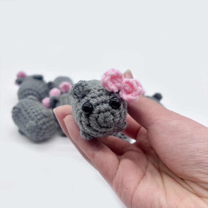 Sad Hamster Crochet Doll - Kawaii Plush Toys for Stress Relief