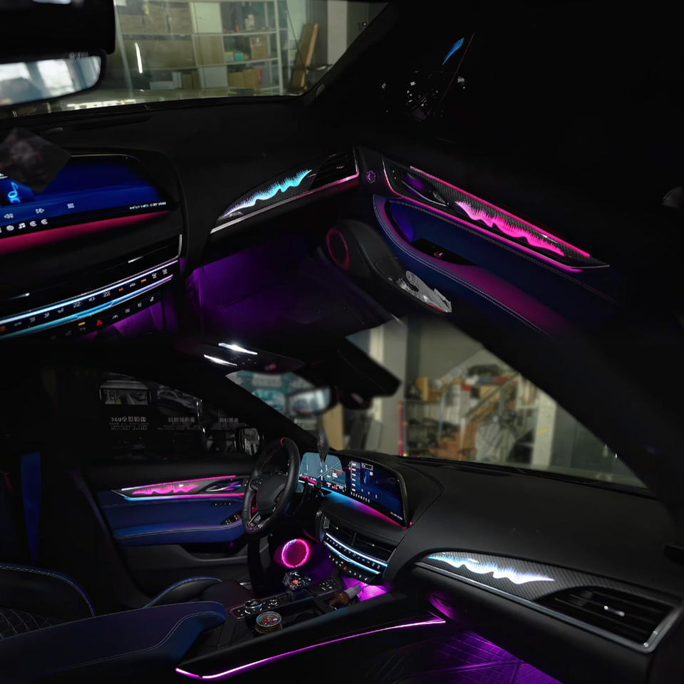 64 Color Ribbon Style Car Ambient Lighting for Cadillac CT5 2020-2025 ...