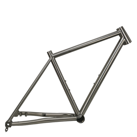 Lightweight Slivery Titanium Road Bike Frame - Belt Drive 53cm