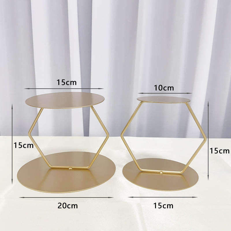Modern Golden Round Heart Metal Cake Rack Separator Wedding Table and ...