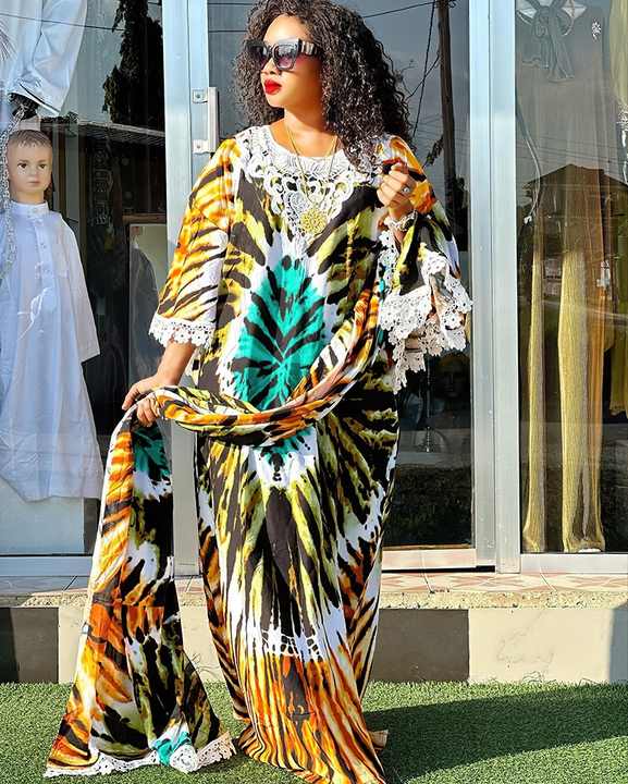 African Dresses for Women Muslim Fashion Lace Boubou Dashiki