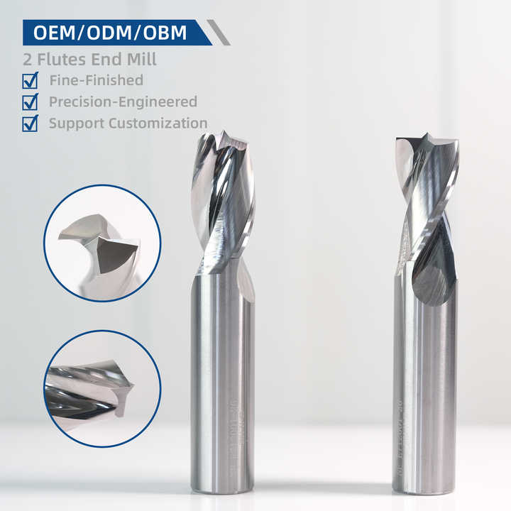 High Precision 2-Flute End Mill Router Cutter Carbide Tungsten Steel ...