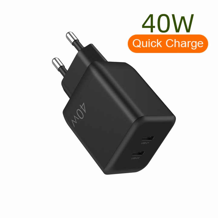 2025 AVS Type C GaN Tech 40W PD Fast 2Type-c Ports Wall Charger for ...