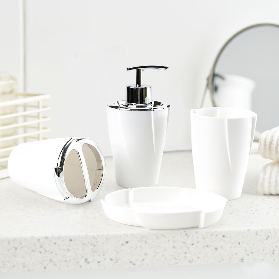 Minimalist Petal Appearance Design Plastic 6-Piece Bathroom Accessories ...