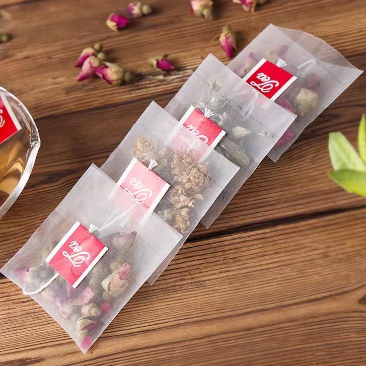 Pyramid Nylon Tea Bags With String - Custom Logo Heat Seal Packaging ...
