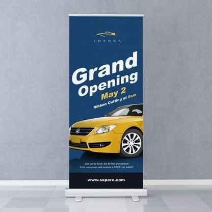 Portable Roll Up Banner Stand 80x200cm for Outdoor Advertising ...