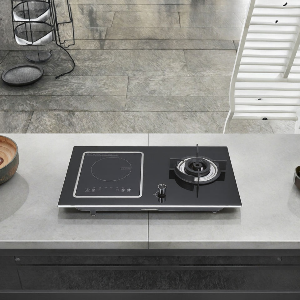 Electric Induction & Gas Built-in Table Combination Hob with Black ...