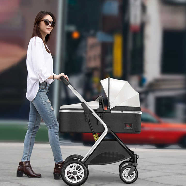Comfortable Carry Cot Baby Trolley Lightweight Luxury High Landscape ...