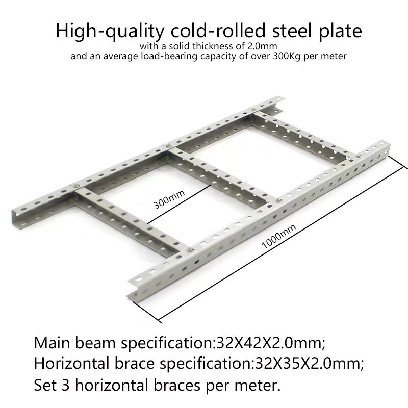 Galvanized U-Shaped Steel Cable Rack Indoor Cable Management Ladder ...