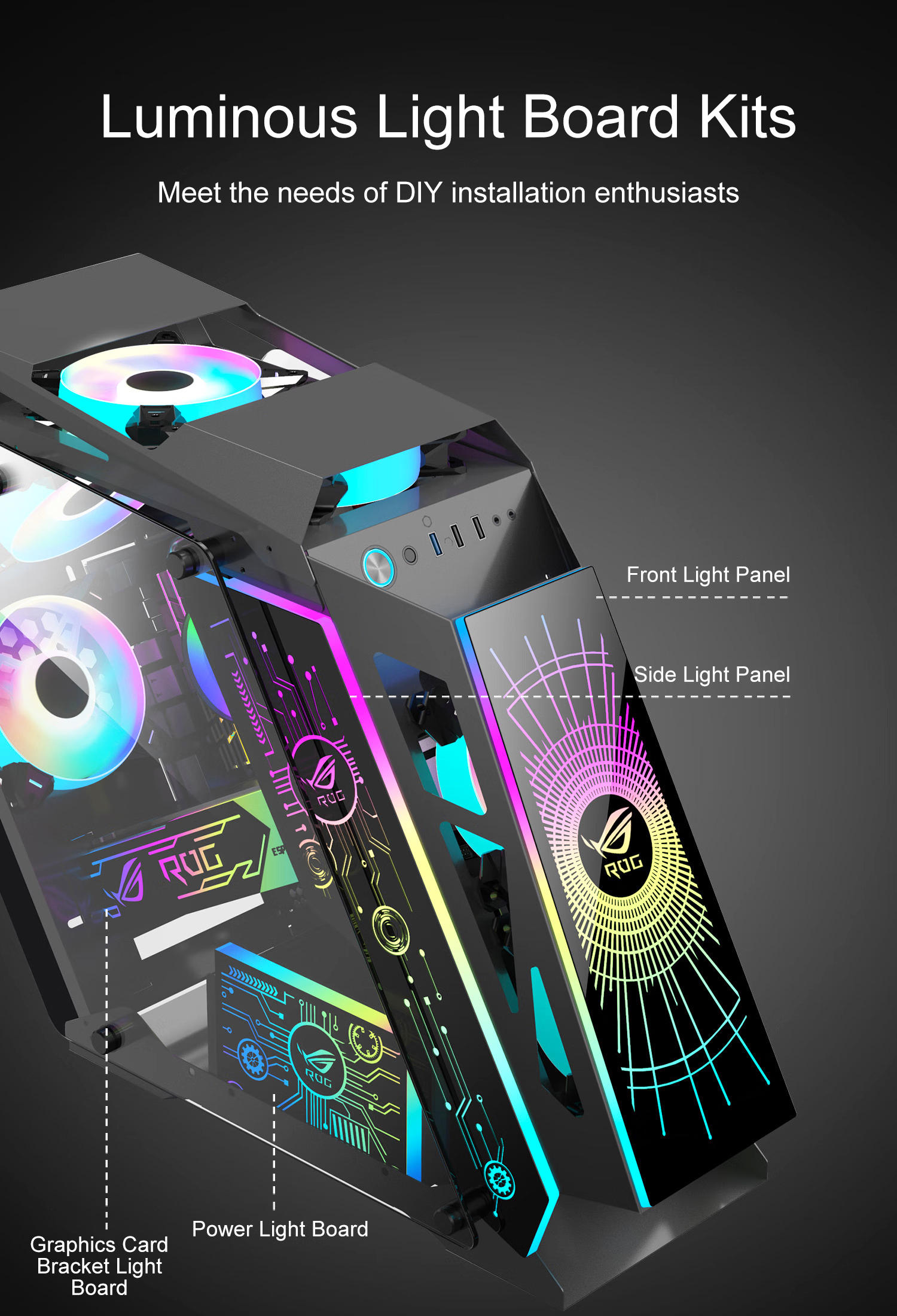 New 2023 Gaming Computer Case PC Gaming RGB ATX Computer Case Gaming ...