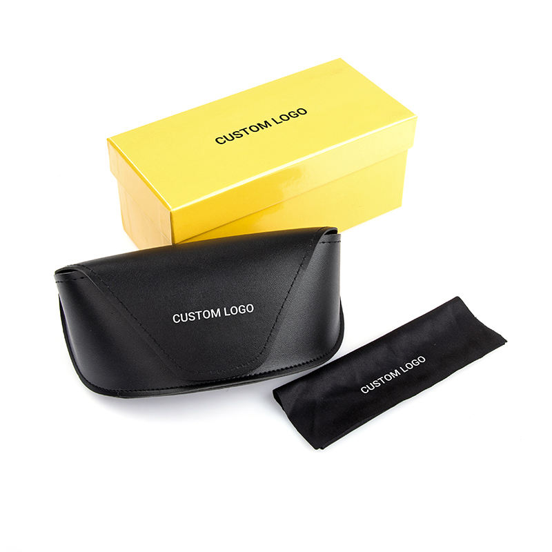 Custom Logo Black Sunglasses Case Premium PU Eyeglasses Packaging Boxes ...
