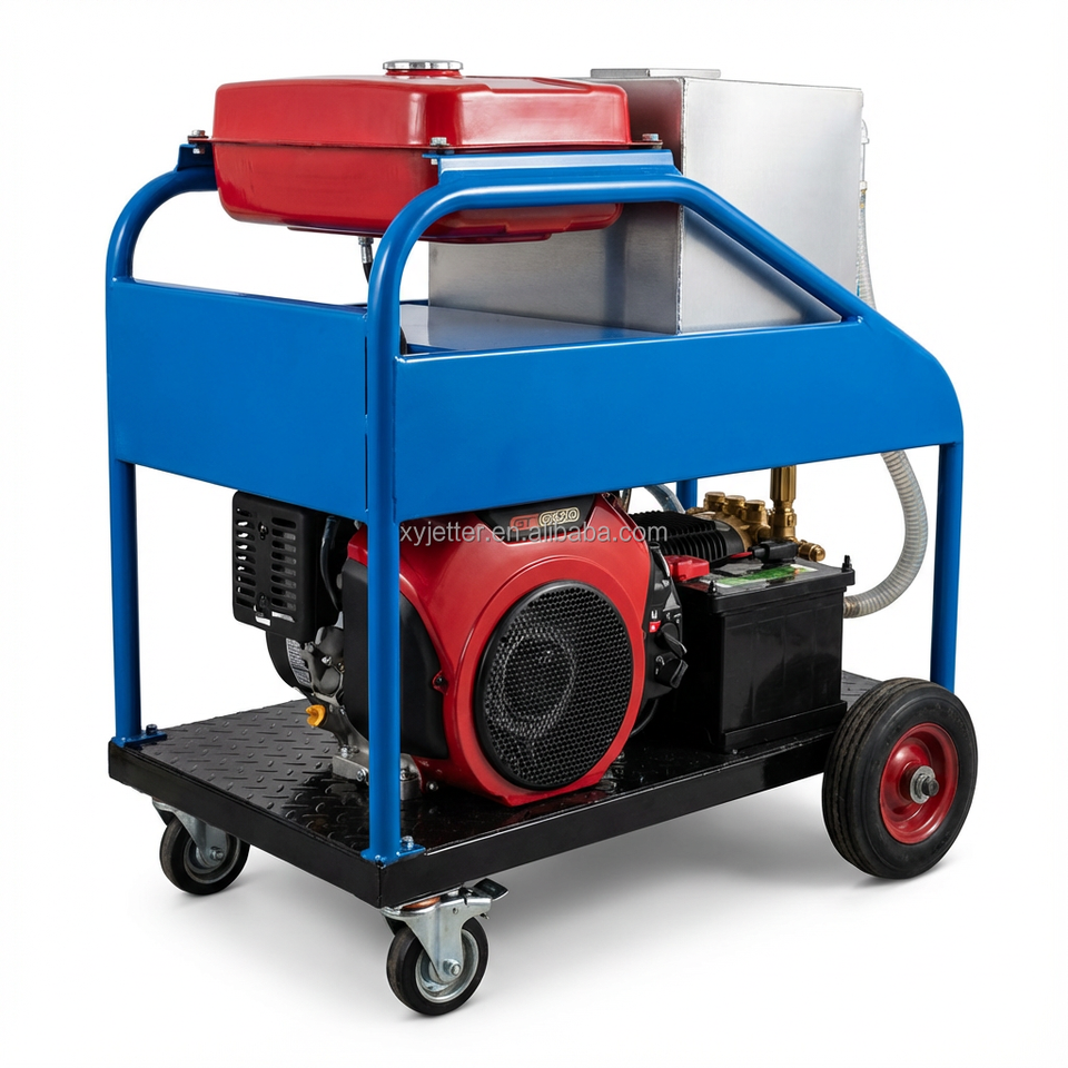 300bar diesel Engine Drive 24HP Double-cylinder High Pressure Water Jet ...