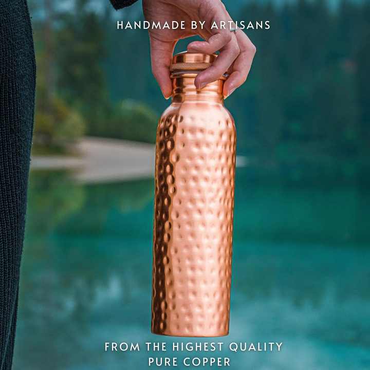 Large Copper Water Bottle - Ayurvedic Pure Copper Vessel