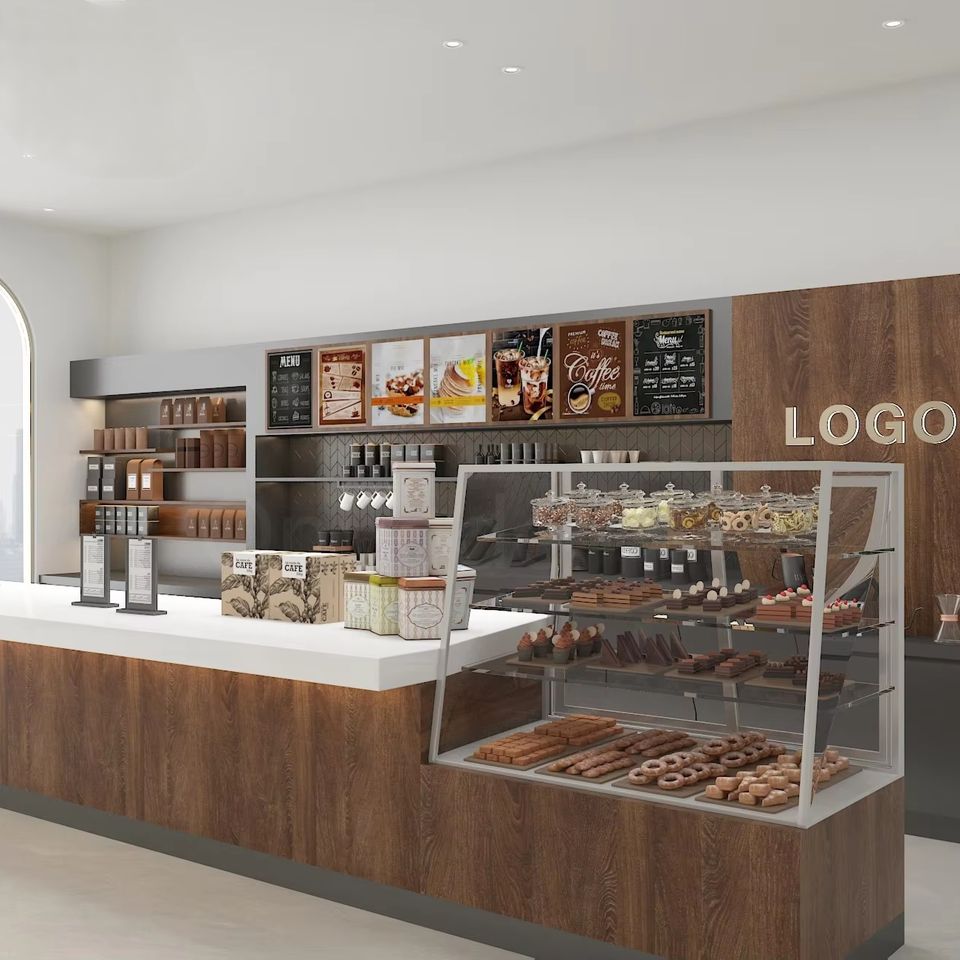 Customizable High-End Coffee Shop Counter One-Stop Full Store Design in ...