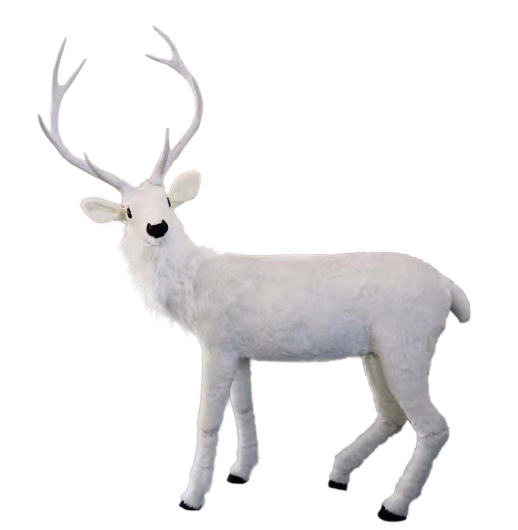 Life Size Animated Large White Reindeer Ornament Animatronic Deer ...
