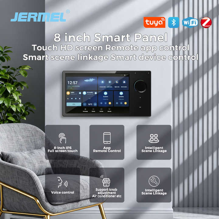 Tuya Wall Switch Zigbee Gateway Wifi Zigbee Control Panel 8 Inch Multi ...