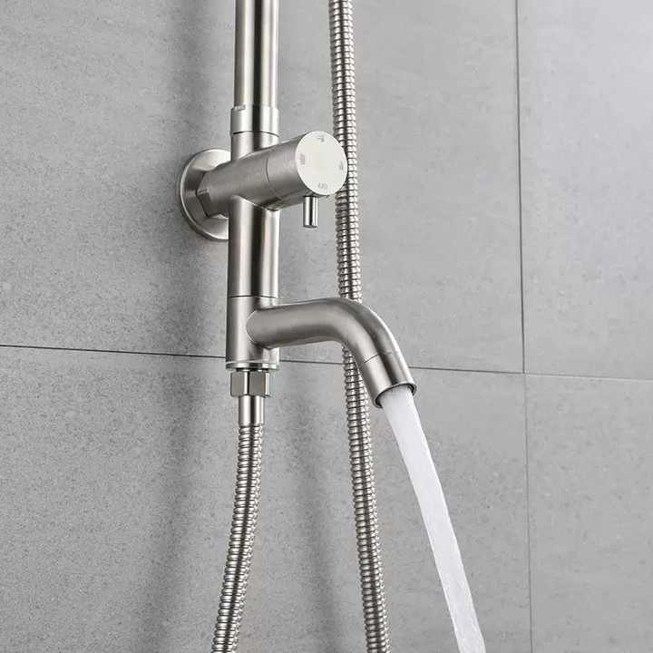 Modern Chrome Cold water Shower Head Set bathroom Shower faucet with ...
