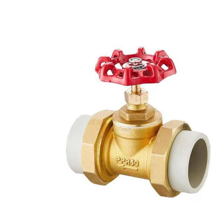 Straight Through Large Flow Brass PPR Stop Valve For Pipeline ...