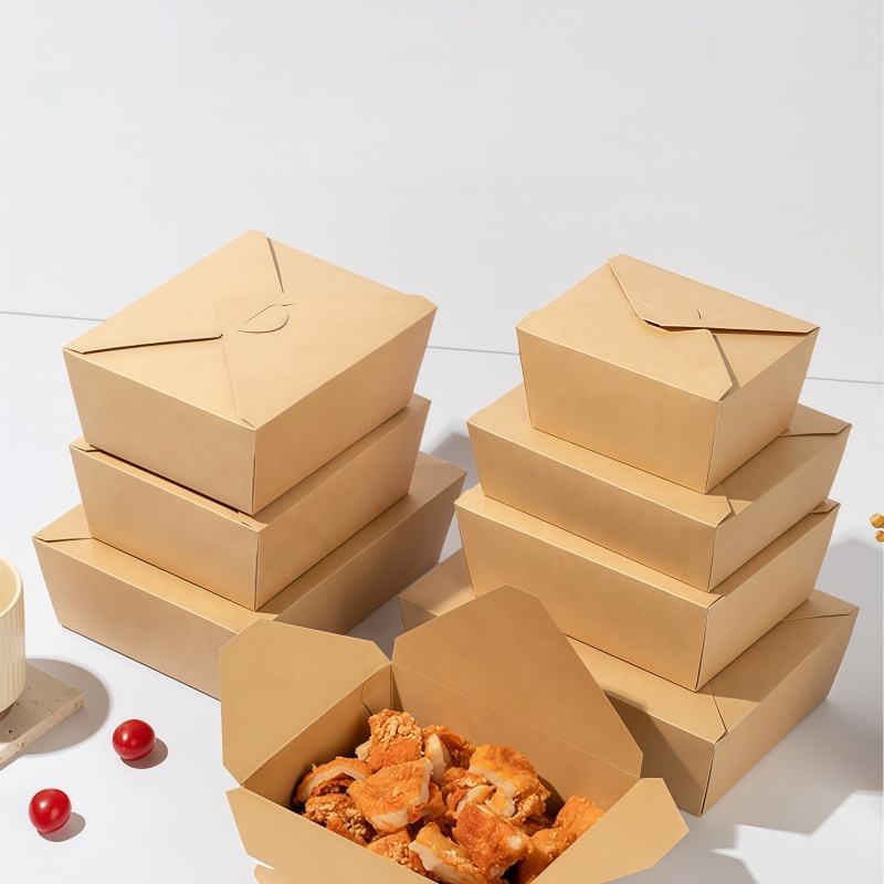 Kraft Paper Disposable Takeout Box for Mexican Food Tacos Burritos Fast ...