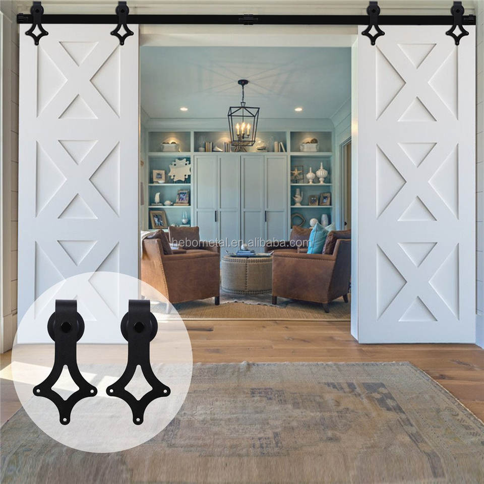 Sliding Barn Door Hardware Kit,Heavy Duty Track Roller Kit Smoothly ...