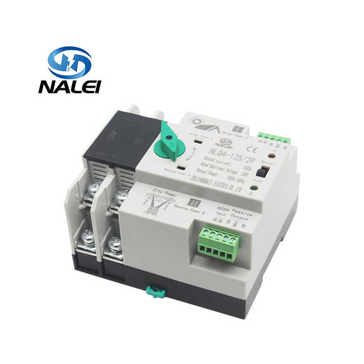Din Rail PV ATS 2P 3P 4 Pole AC 220V 63A 125A Uninterruptible Dual Power Automatic Transfer ...