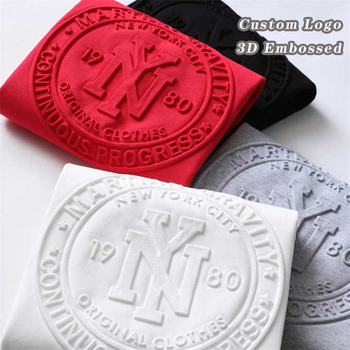 Men's Organic 100% Cotton T-Shirts with 3D Embossed Logo