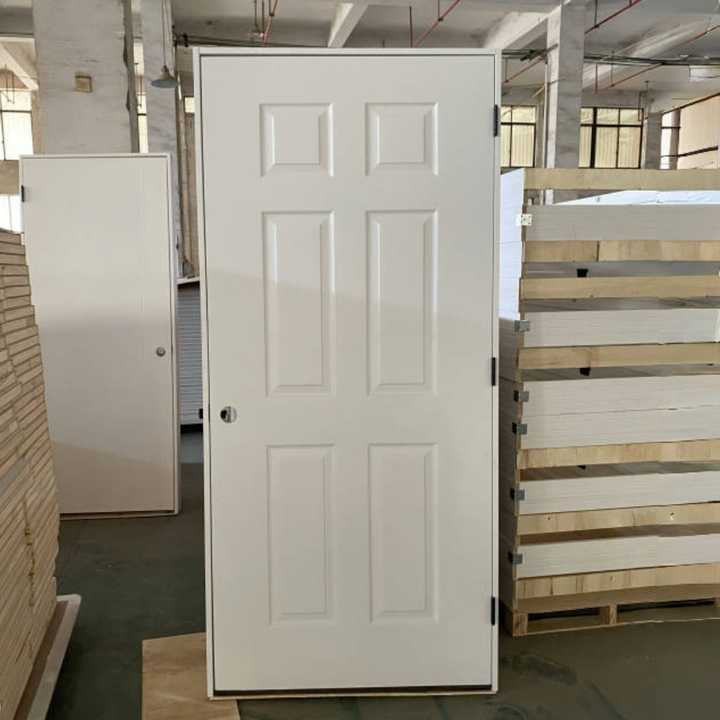 white primed hollow core interior modern molded door HDF wooden slab ...