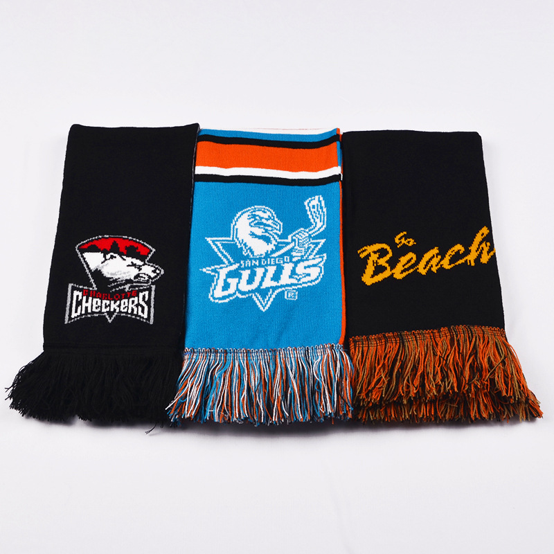 League Team Football Fan Scarves Custom Embroidered Jacquard Knitted ...