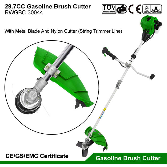29.7CC Gasoline Brush Cutter Cordless Petrol Grass Trimmer Parts Head ...
