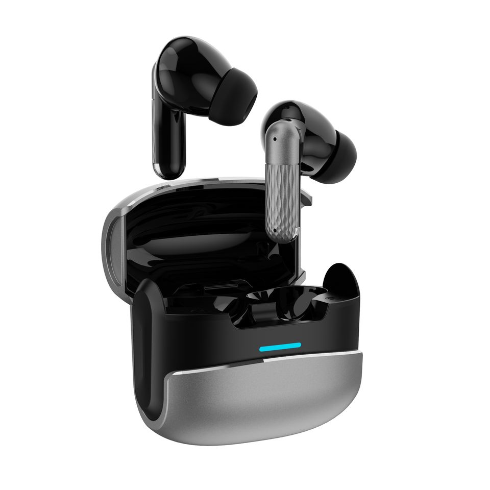 Metal ANC Headphones Noise Cancelling Earbuds Metal Frame Wireless ...