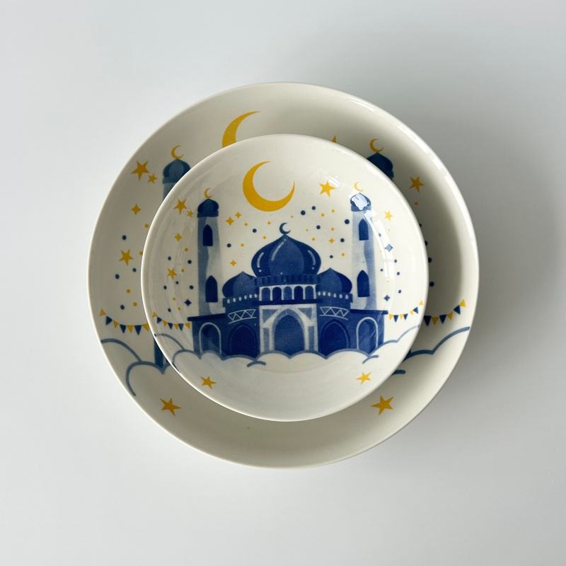 Ramadan Hot Selling Under-glazed Ceramic Dinnerware Fruit Plates ...