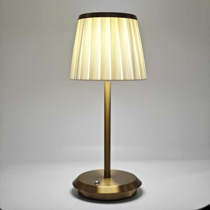 Luxury Cordless Rechargeable LED Table Lamp Fabric Lampshade Touch ...