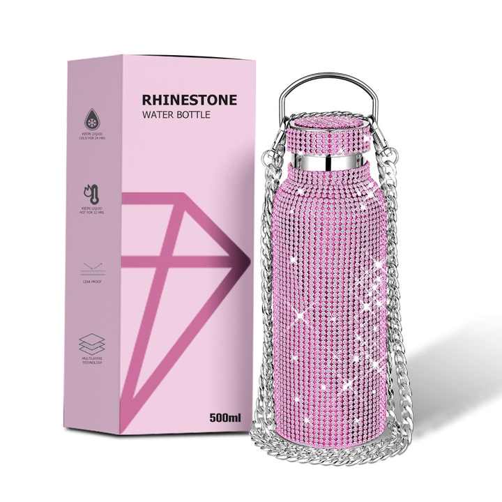 Diamond 304 Stainless Steel Blinking Vacuum Flask Sparkling Glitter ...
