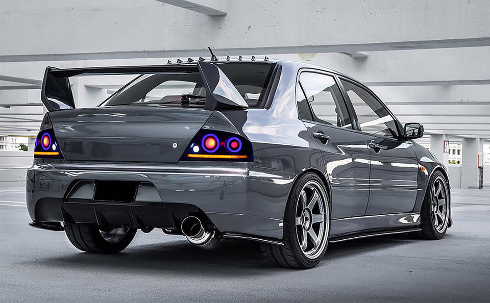 Mitsubishi Lancer 2001-2007 EX EVO LED RGB Tail Lamp New Modified Full Rear Car Parts Accessory ...