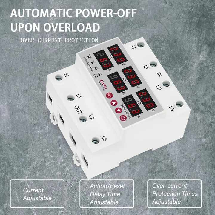 Adjustable Over and Under Voltage Protector Relay With Current ...
