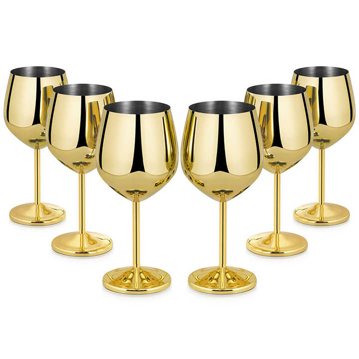 Custom Stemmed Metal Wine Glass Unique Wine Goblets Stainless Steel ...