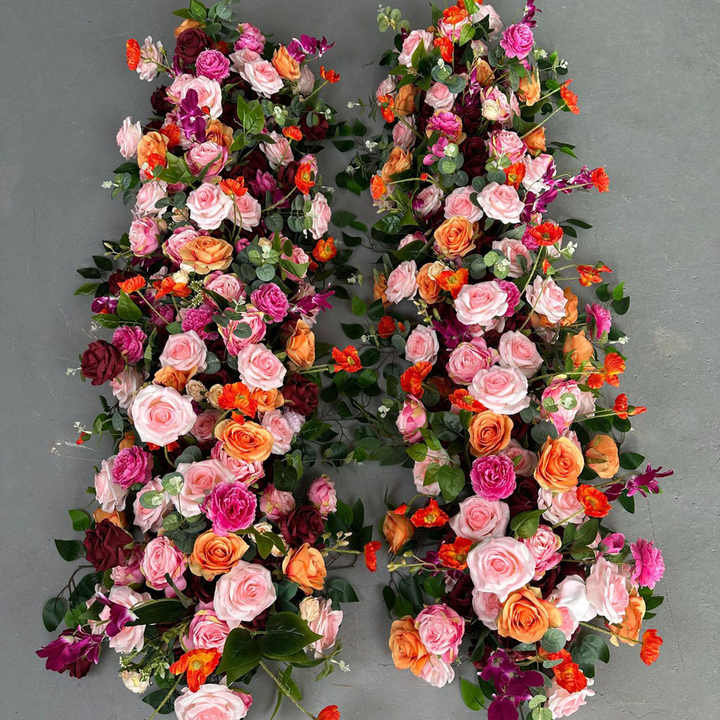 Artificial Flower Row Wedding Decoration Table Flower Aisle Runner ...