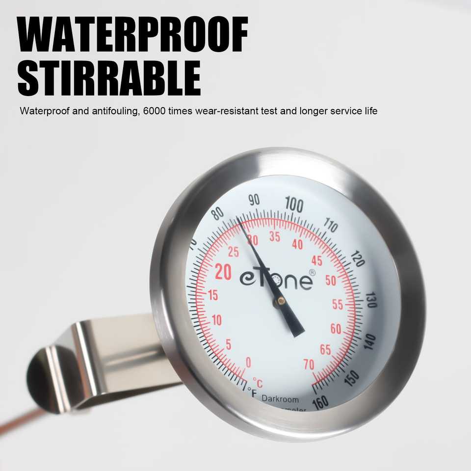 ETone Darkroom Thermometer Model 12 304 Stainless Steel Waterproof ...