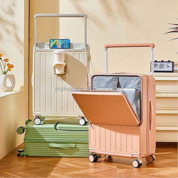 Durable Retro Polycarbonate Suitcase Wide Handle Waterproof Trolley ...
