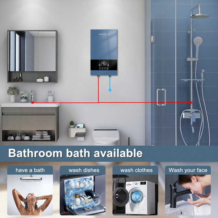 Hot Water Tankless Instantaneous Geysers Smart Instant Water Heater Electric Boiler Indoor 8500W ...