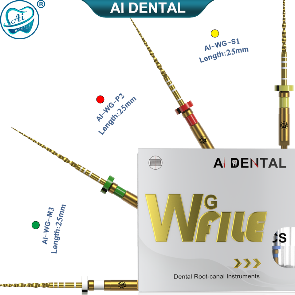 AI-WG Gold Dental Root Canel Files Heat Activated NiTi Alloy WG System ...