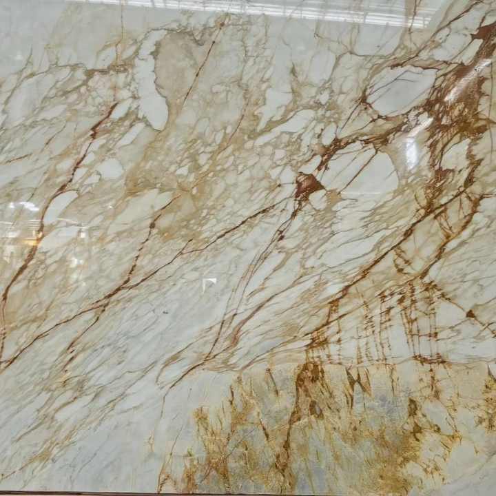 Luxury Italy Calacatta Crestola Super Gold Mable Polished Slabs for ...