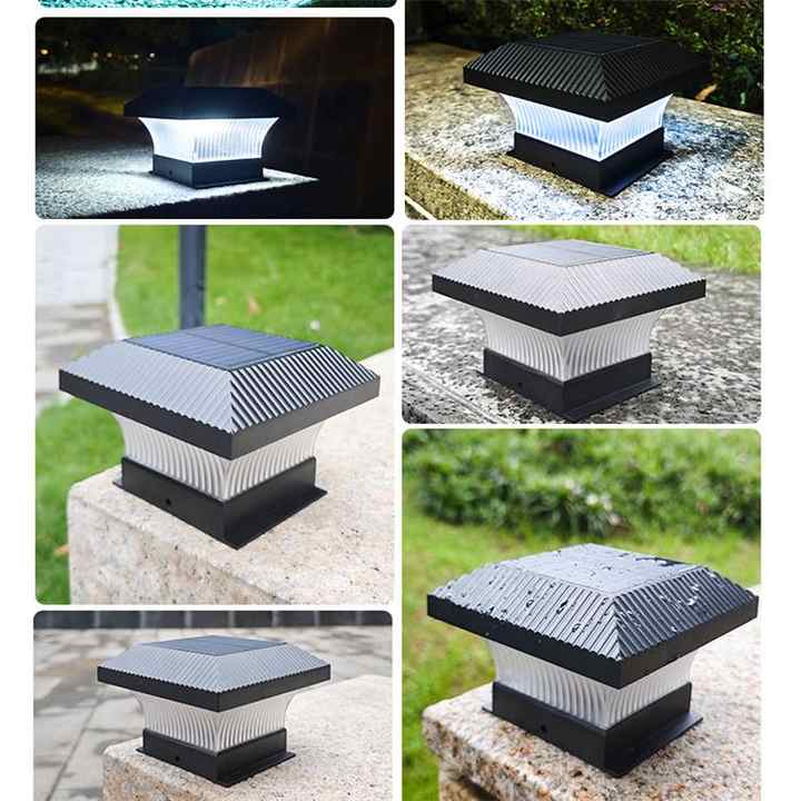 Led Post Top Light Gate Pillar Lights Lamp Solar Wall Fence Light for ...